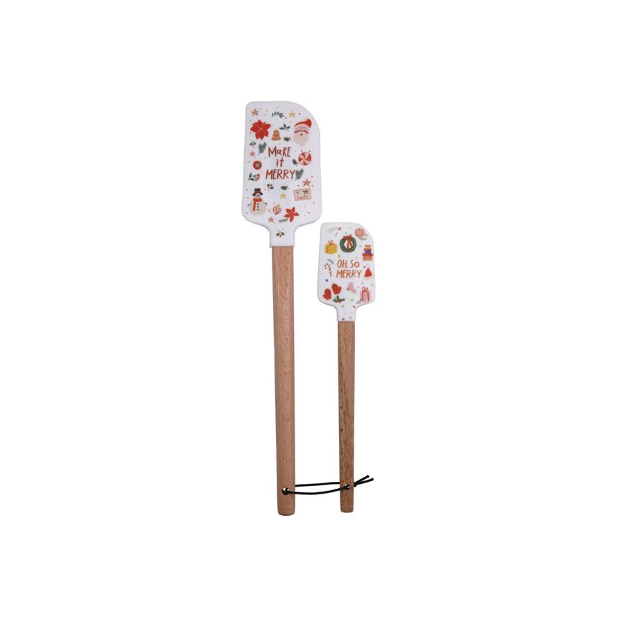 Silicone & Wood Spatulas with Holiday Pattern – Something Splendid Co.